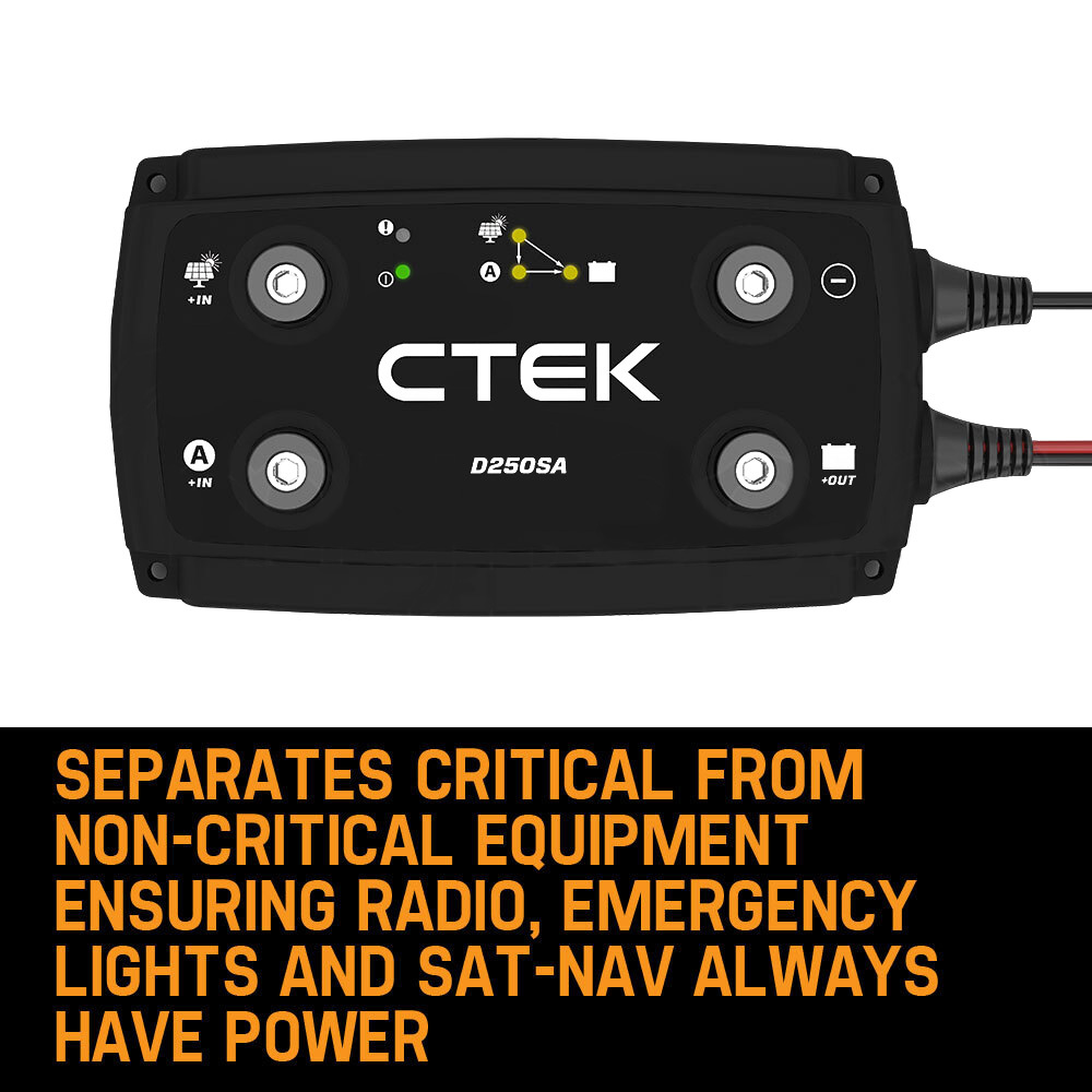Off-Grid Battery Charger Kit: CTEK 20A D250SA with Digital Monitor ...