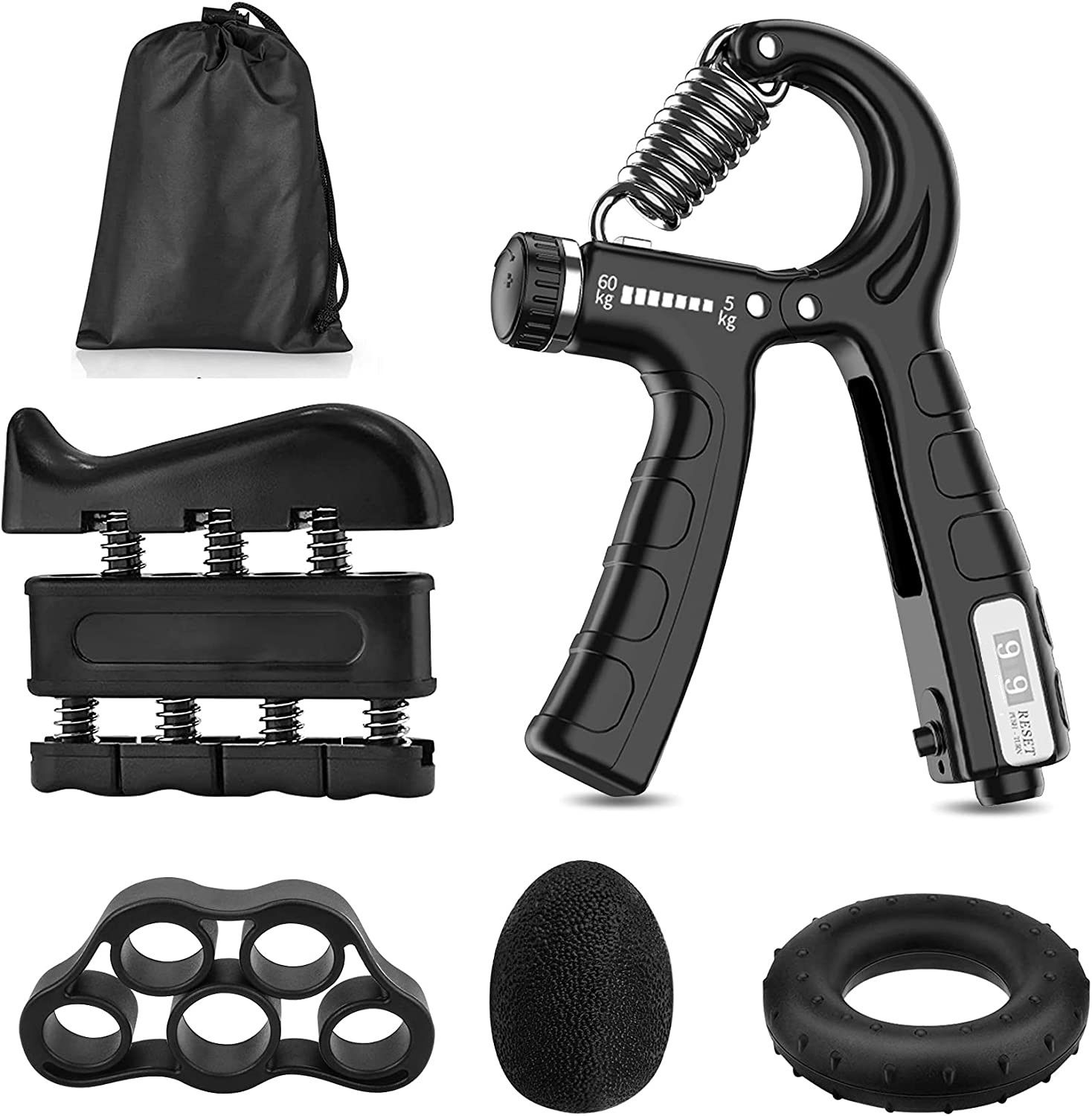 Adjustable Hand Gripper Exercise Kit - 5 Pack - Bugout Australia