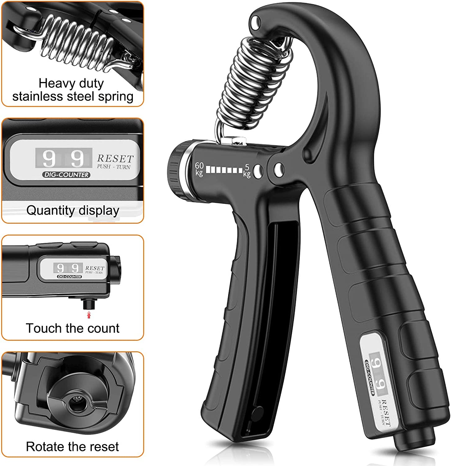 Adjustable Hand Gripper Exercise Kit - 5 Pack - Bugout Australia