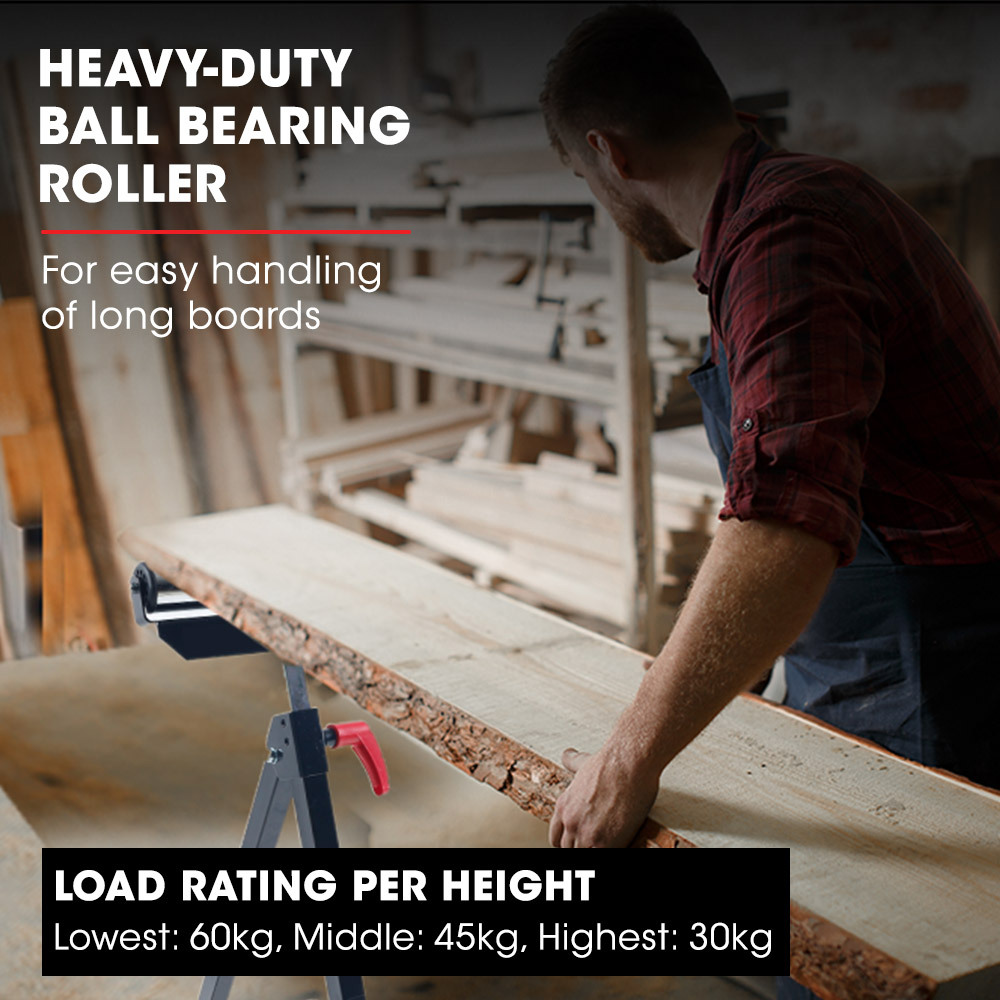 Baumr-AG Height Adjustable Roller Support Stand, 60kg Capacity, Folding ...