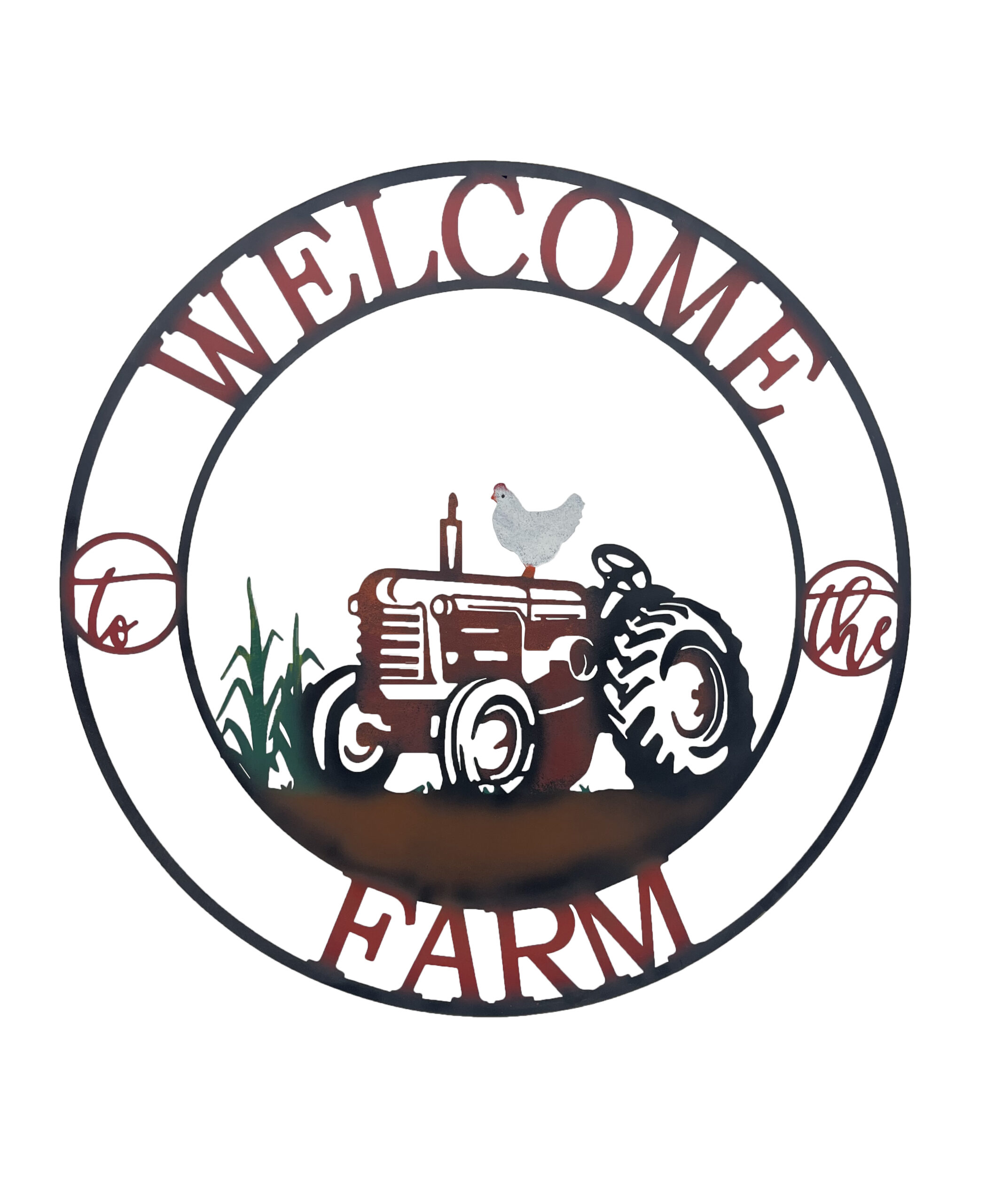 Laser Cut Tractor Welcome Wall Art 60cm - Bugout Australia